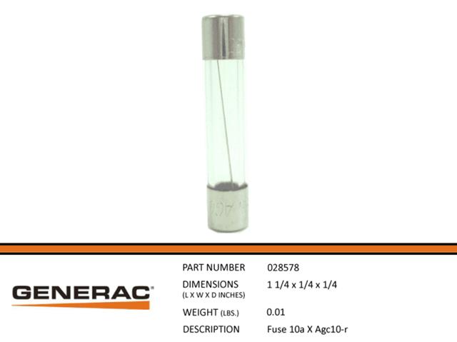 Generac Guardian 028578 FUSE 10A X AGC10-R – Genpartsupply