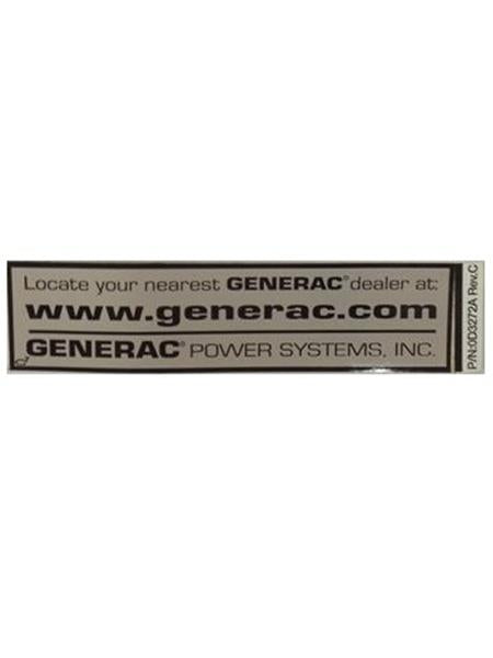 Generac 0D3272A DECAL, GENERAC DEALER GRAY – Genpartsupply